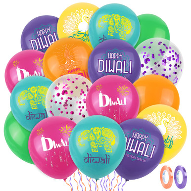 ADXCO 48 Pieces Diwali Latex Balloons Festival of Lights Hanging ...