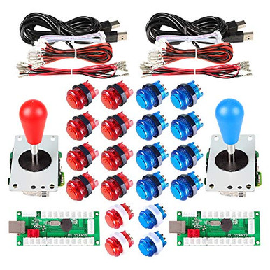 Avsiri 2 Player LED Arcade DIY Parts 2X USB Encoder + 2X Ellipse Oval ...