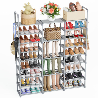 Mavivegue 9 Tiers Shoe Rack Tall Shoe Organizer Shoe Storage 50-55 ...