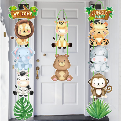 Jungle Safari Animal Party Decorations Welcome Jungle Party Door Signs ...