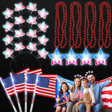 Liliful 12 Pcs 4th of July Glow in The Dark Party Favor 4 Light up Red ...