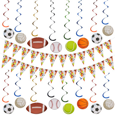 26 Pieces Sport Theme Party Decorations Included 24 Pieces Sport ...