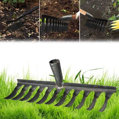 Iron Rake Garden Tools, Sharp Durable Garden Weeding Tool, Carbon Steel ...