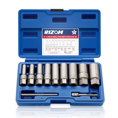RIZOM 11-Piece Spiral Type Deep Bolt Extractor Set, Stripped Nut ...
