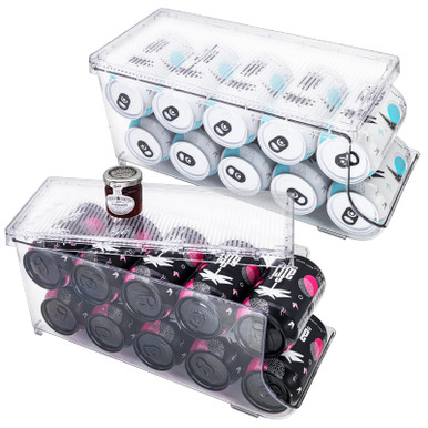 SCAVATA 2 Pack Soda Can Organizer for Refrigerator, Stackable Canned ...