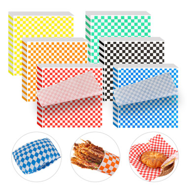 MARFOREVER 330 Sheets Variety Checkered Waxed Paper, 12 x 12 Inch Dry ...