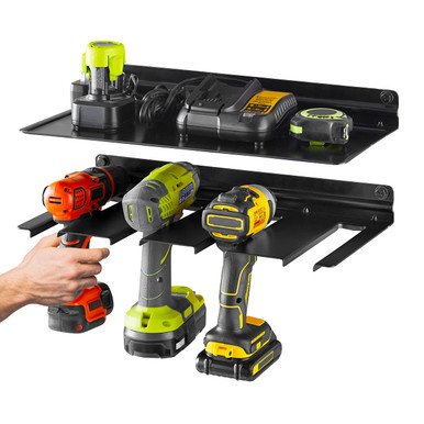 Modern Innovations Power Tool Organizer with Shelf, Wall Mount Electric ...