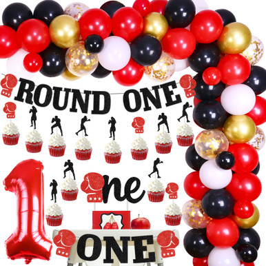 Boxing 1st Birthday Party Decorations for Boys Round One Boxing ...
