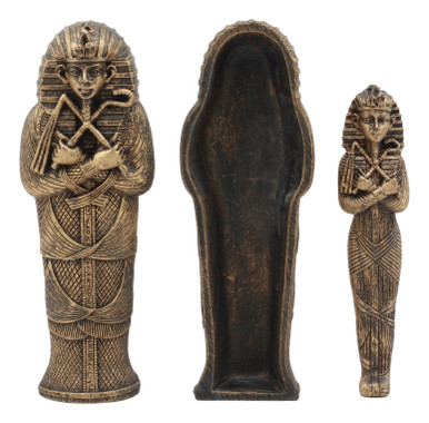 Ebros Bronze Finish Small Ancient Egyptian Pharaoh King TUT Sarcophagus ...