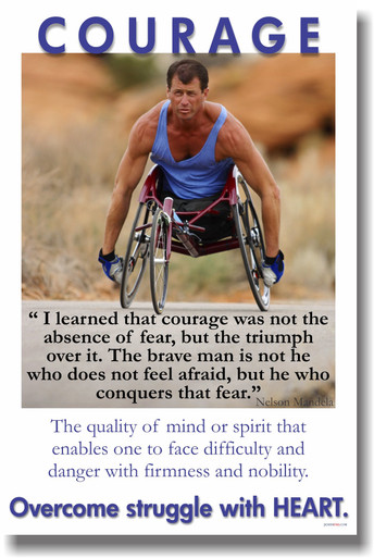 Courage - Overcome Struggle with Heart - Motivational Poster ...