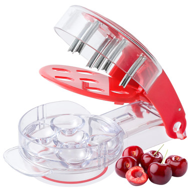 CUIUD cherry pitter tool pit remover Push-Pull Six-Hole Seed and Olive ...