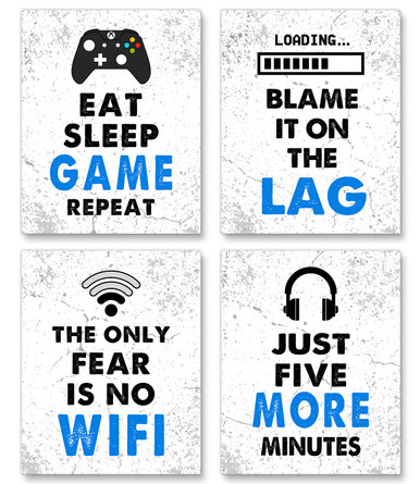 Video Game Themed Art Print Room Wall Decoration (8"x10"x4pieces ...