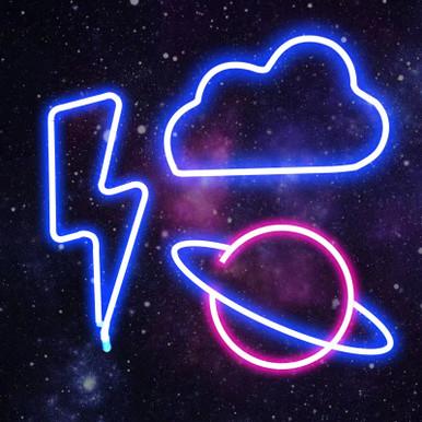 YOUXIFUN Neon Lights 3 Pack, Planet Lightning Cloud Neon Signs, Neon ...