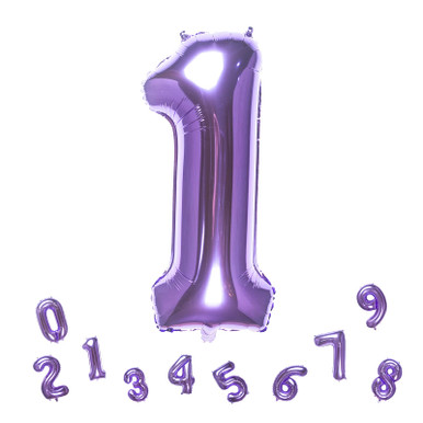 32 Inch Purple Number 1 Balloons Foil Ballon Digital Birthday Party ...
