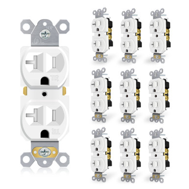 Tamper-Resistant Duplex Receptacle Outlet JUNLIT, 20A 125V Standard ...