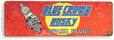 Tinworld TIN Sign C454 Blue Crown Spark Plugs Rustic Retro Garage Auto ...