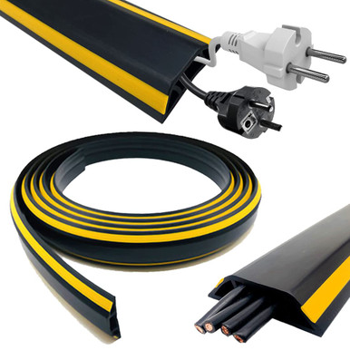6.5ft Floor Cord Cover Cable Protector, Strong Self-Adhesive Rubber ...