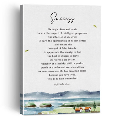 Inspirational Success Poem By Ralph Waldo Emerson Canvas Painting ...