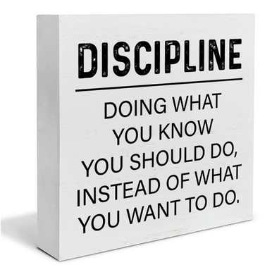 Inspirational Office Desk Wooden Sign Decor Discipline Definition ...