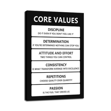 Core Values Motivational Wall Art Inspirational Poster Inspiring Canvas ...