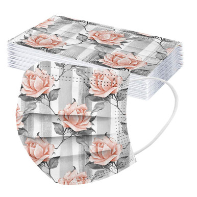 Disposable Face Masks 3-Ply Breathable & Comfortable Filter with flower ...