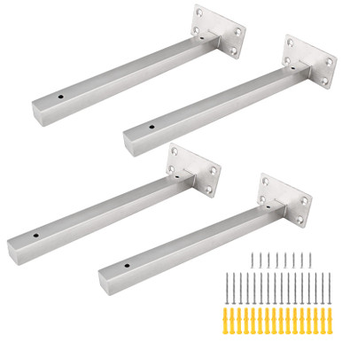 Luomorgo 4 Pcs Floating Shelf Bracket 10 Inch Shelf Brackets Heavy Duty ...