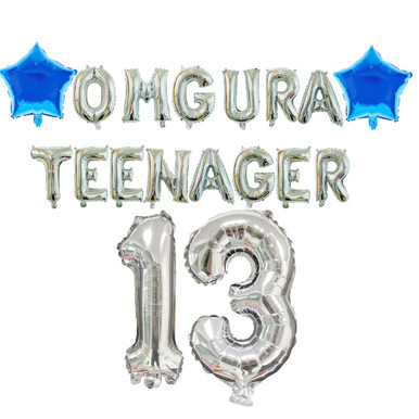 KUNGOON 13th Birthday Decorations for Girl Silver,OMG UR A Teenager ...