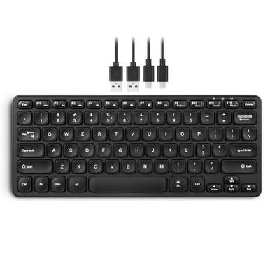 Perixx PERIBOARD-616 Wired and Wireless Mini Backlit Keyboard - 4 USB-C ...