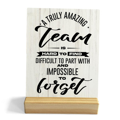Office Team Desk Decor Rustic Plaque with Wood Stand a Truly Amazing ...