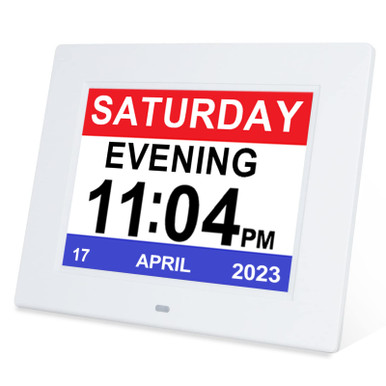 Johnziny 8 Inch Digital Calendar Day Date Clock-12 Alarm Options with ...