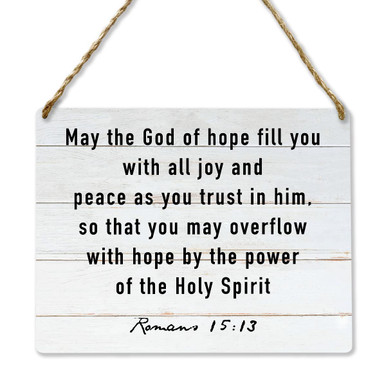 Inspirational Bible Verses Sign Wall Art May the God of Hope Fill You ...