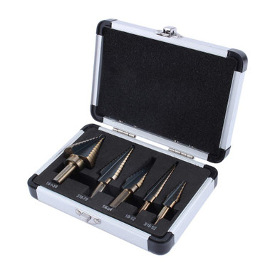 Step Drill Bit Set, 5 PCS HSS Cobalt Multiple Hole 50 Sizes Step Drill ...