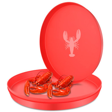 3 Pieces 14 Inch Crawfish Trays Red Crawfish Platters Lobster Tray ...