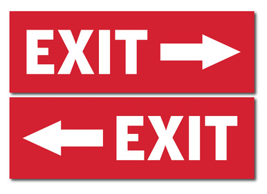 Decal Plug - Exit Sign Sticker 2 Pack Exit Left Right Arrow Sticker Set ...