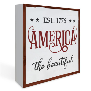 Rustic America Patriotism Wood Box Sign, Farmhouse Patriotism Theme ...