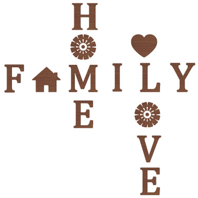 BBTO 13 Pieces Rustic Crossword Farmhouse Wall Decor Wood Family Home ...
