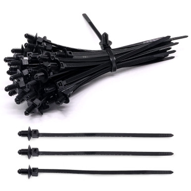 Christmas Tree Cable Ties, Push Mount Cable Zip Tie Black Fir Tree ...