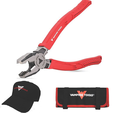 VAMPLIERS 8" PRO Linesman Screw Extraction Pliers + Vampire Tools Pouch ...
