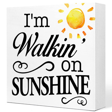 Summer Desk Decor,I'm Walking on The Sunshine Motivational Wood Plaque ...