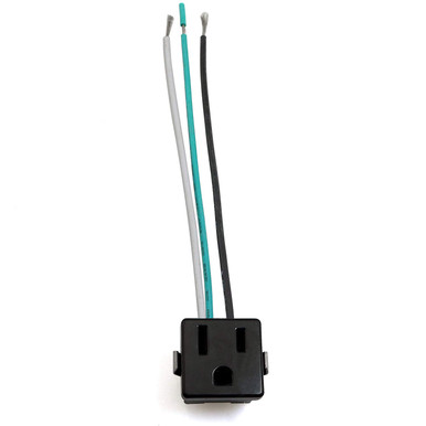 Longdex 3-Wire Outlet 15A 125V Black Snap-in Grounding Receptacle with ...