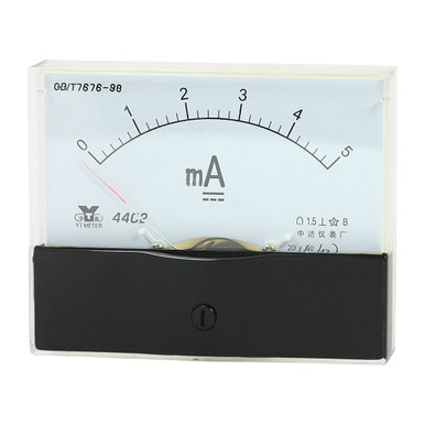 uxcell Analog Current Panel Meter DC 0-5mA 44C2/5MA Ammeter for ...