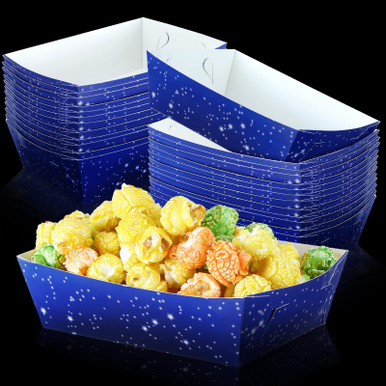 48 Pcs Space Theme Party Paper Food Trays Galaxy Starry Night Paper ...