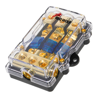 RED WOLF Car Audio ANL Fuse Holder 3 Way 60 Amp Fusible Distribution ...