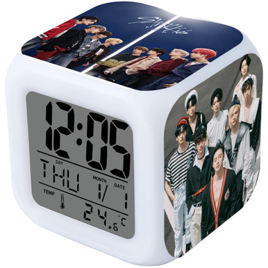 LED Digital Alarm Clock, for Stray Kids Color Night Light Alarm Clock ...