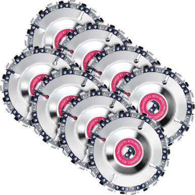 8 Pcs 5/8 Inch Wood Carving Chain Disc 4 Inch 22 Teeth Grinder Wood ...