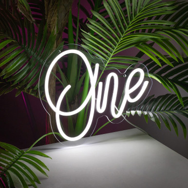 One Neon Sign White Neon Light letter Led Neon Signs One Number Neon ...