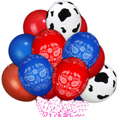 60 Pieces Western Cowboy Bandana Balloons Cowboy Balloons 12 Inch ...