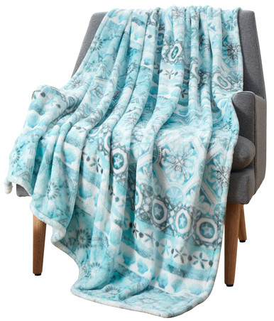 Abstract Coastal Aqua Throw Blankets: Soft Plush Eclectic Stripe ...