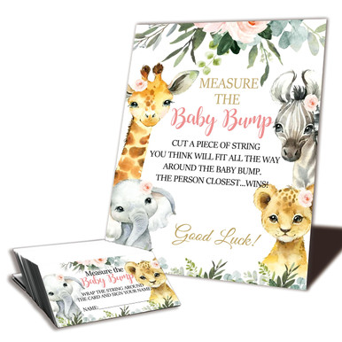 Baby Shower Measure The Baby Bump Kit - Safari Animal Theme Guess How ...