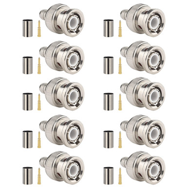 MOOKEERF BNC Male Crimp Connector, BNC Q9 Male Plug Crimp Connector for ...